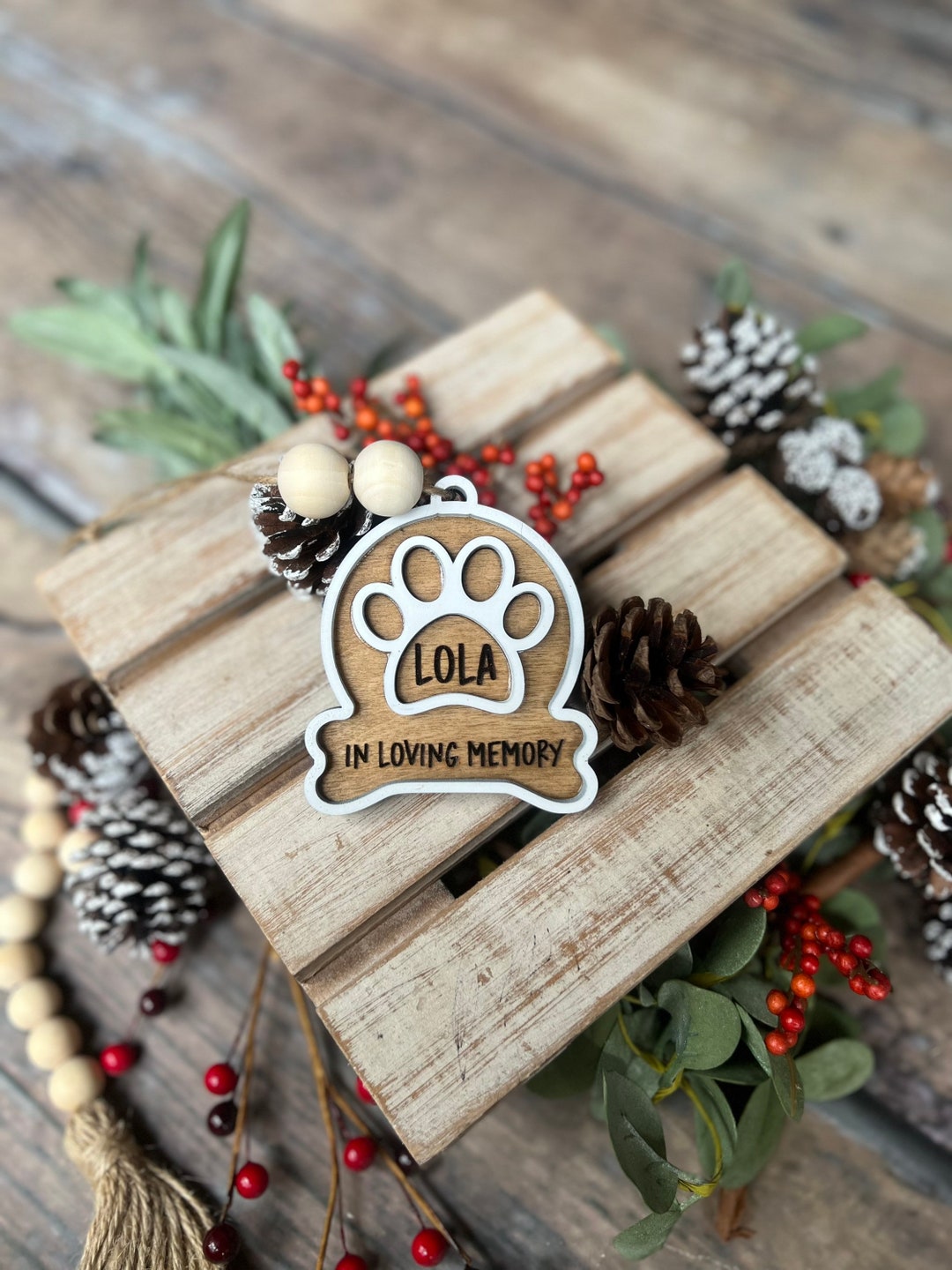 In Loving Memory Dog Memorial Ornament, Personalized Memorial Ornament ...