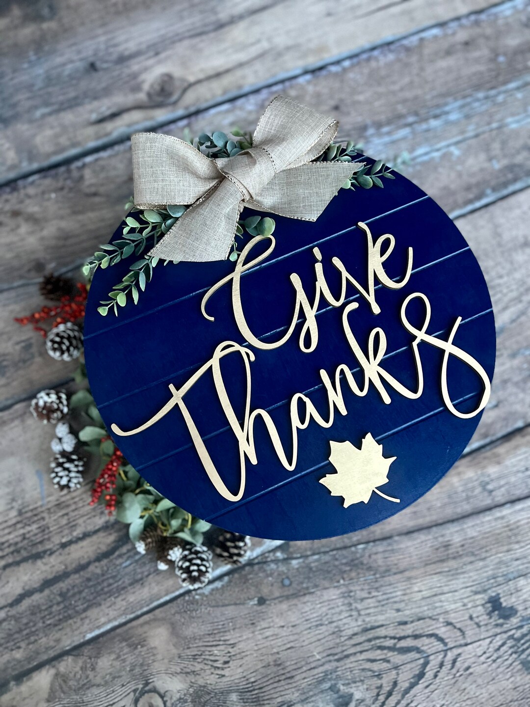 3D Give Thanks Door Sign, Thanksgiving Door Hanger, Welcome Door Sign ...