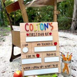 3D Personalized First Day of School Letter Board, First Day of School ...