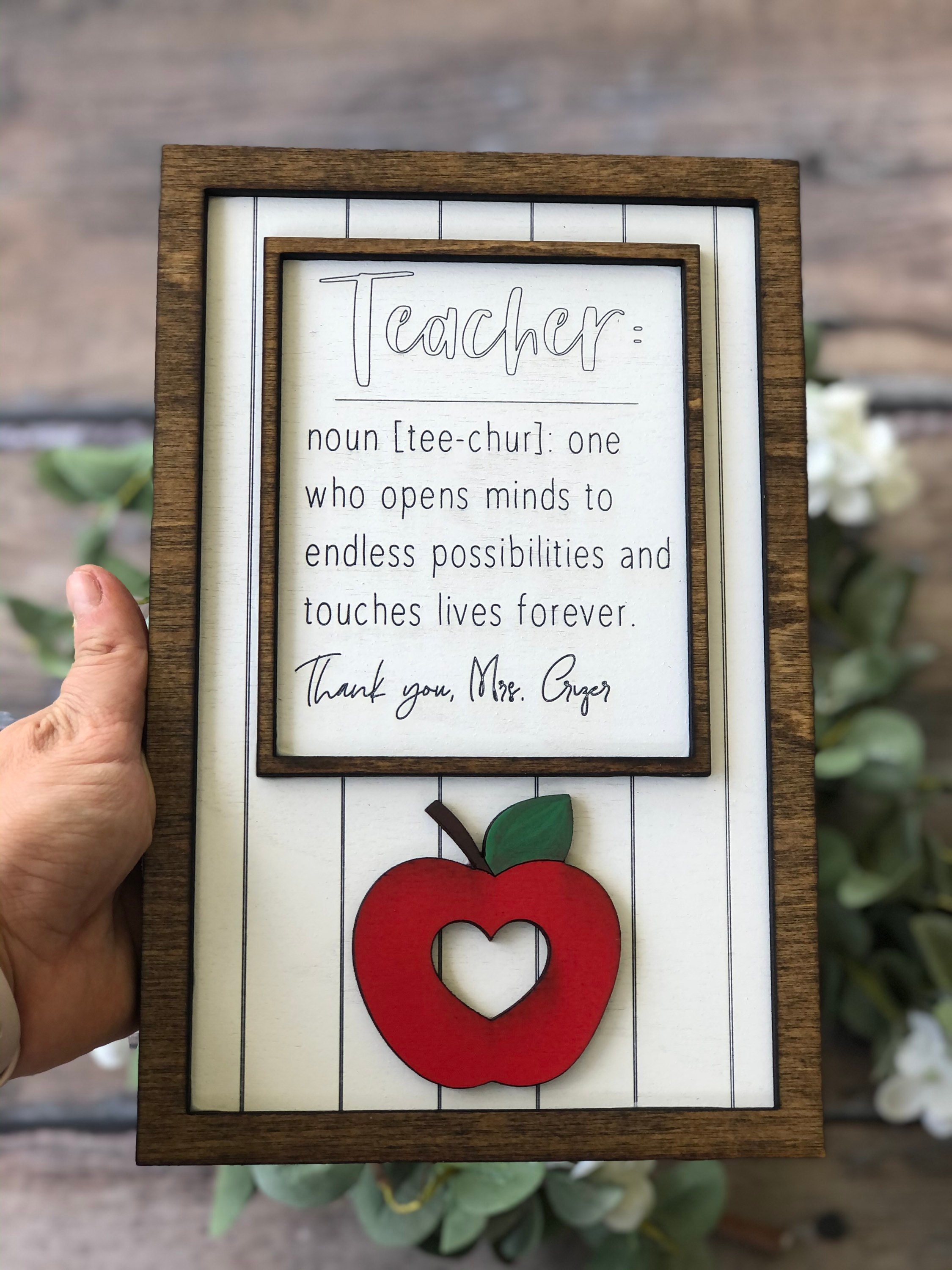 3D Teacher Gift Teacher Definition Custom Teacher Gifts End - Etsy