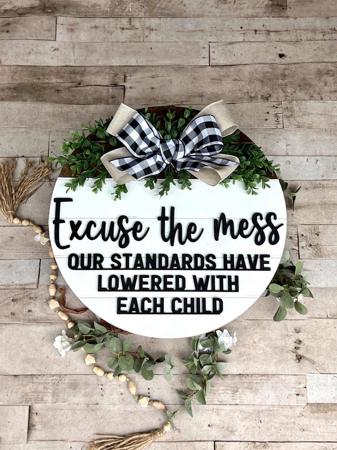 Funny Front Door Sign: Lowered Standards, Messy Home Decor - Etsy