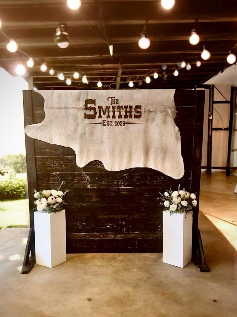 Engraved Cowhide Rug: Personalized Wedding Decor, Branded Logo, Branded ...