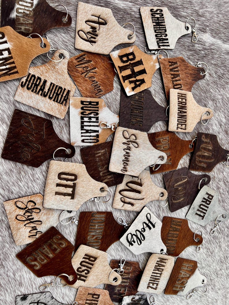 Personalized Cowhide Backpack Tag: Western Christmas Stocking Charm - Etsy