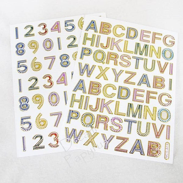 Silver Glitter Alphabet Stickers - Etsy
