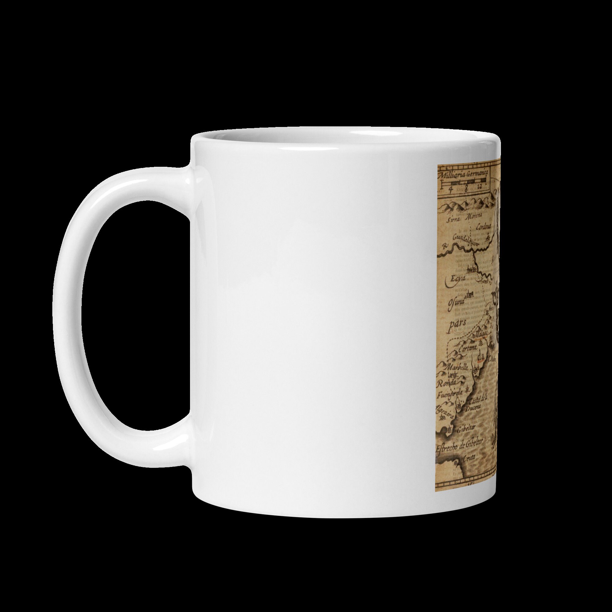 Sepia Vintage Old World Map Mermaid Illustration Ceramic Mug - Perfect ...