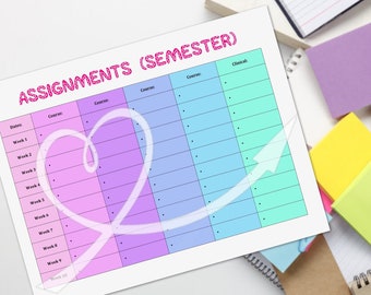 Editable Assignment Tracker - Etsy