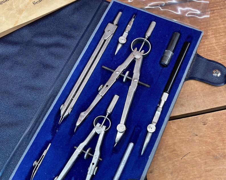 Vintage Sears Drafting Set 608.5124.2 Made in Germany Complete Set of Drafting Instruments in ...