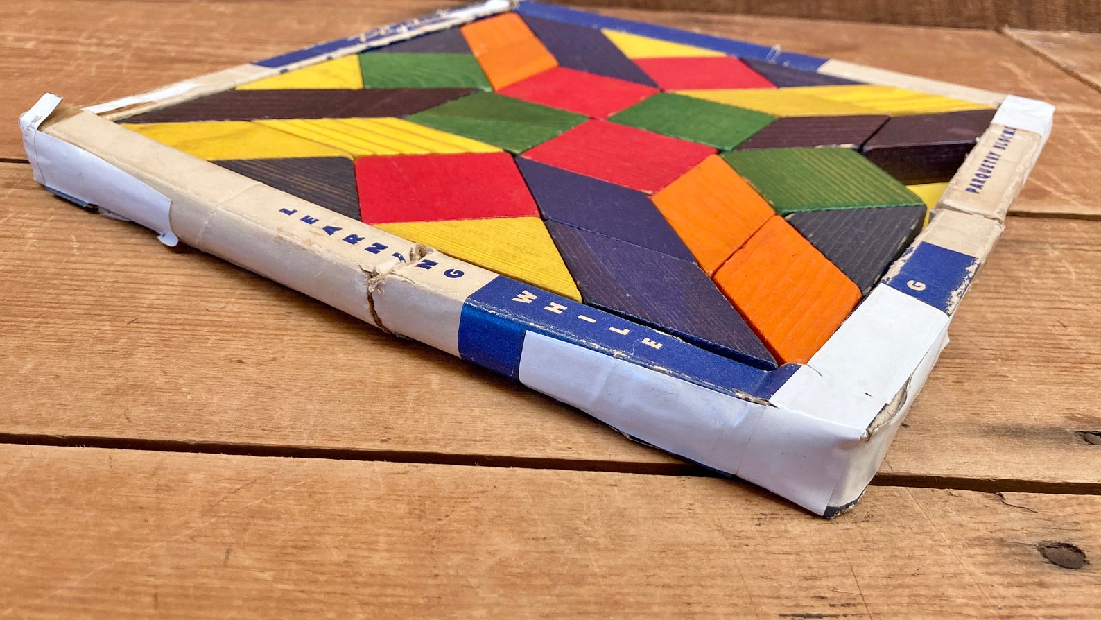 Vintage Set of 1950s Wooden Parquetry Blocks by Playskool - Etsy