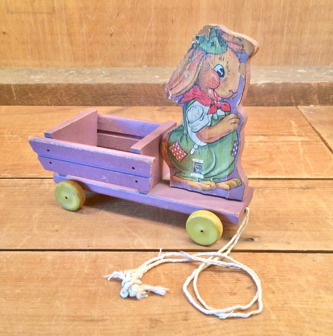 Vintage 1938 Fisher Price Bunny Cart #487 - in Great Condition - Etsy