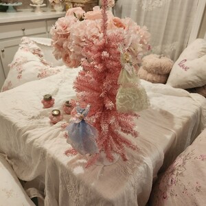 Artifical Pink Flocked Christmas Tree Shabby Chic Holiday - Etsy