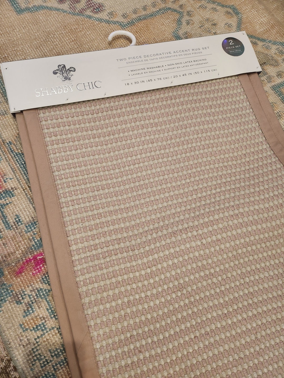 Two Perfect Pink Shabby Chic Rugs Rachel Ashwell Farmhouse Cottage Chic ...