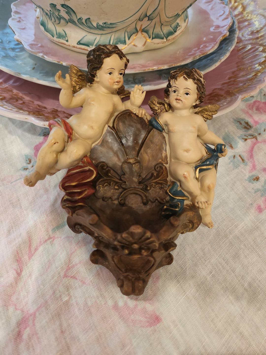 Vintage Cherub Angel Resin Font Shabby Church Religious Holy Water - Etsy