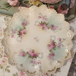 Large Handpainted Platter Pink Floral Serving Dish - Etsy