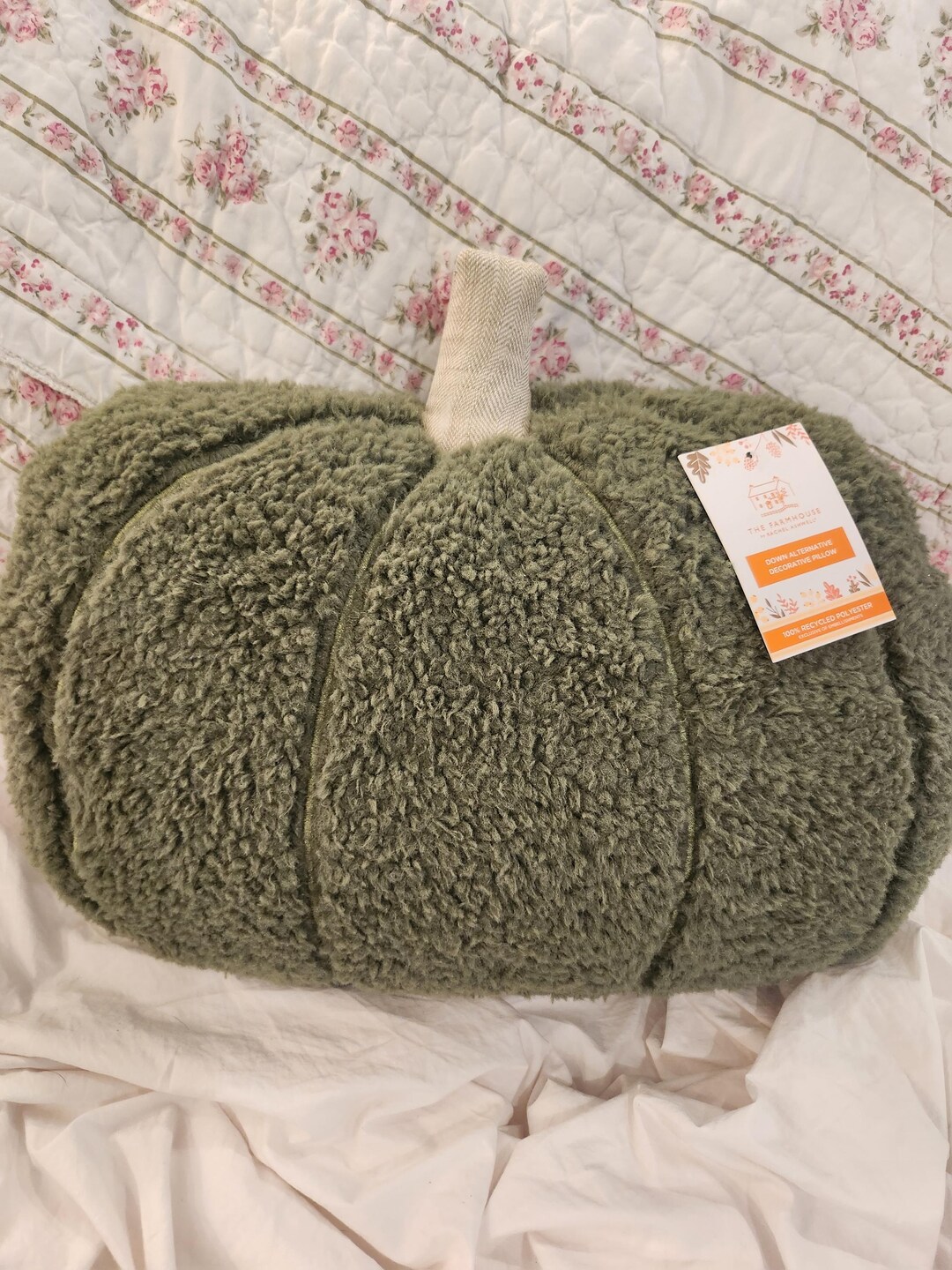 New Green Rachel Ashwell Holiday Pillow Pumpkin Fall Halloween ...