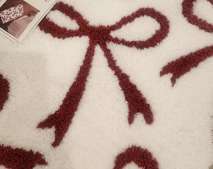 New Rachel Ashwell Shabby Chic Pink Bows Red Burgundy Holiday Soft Cozy ...