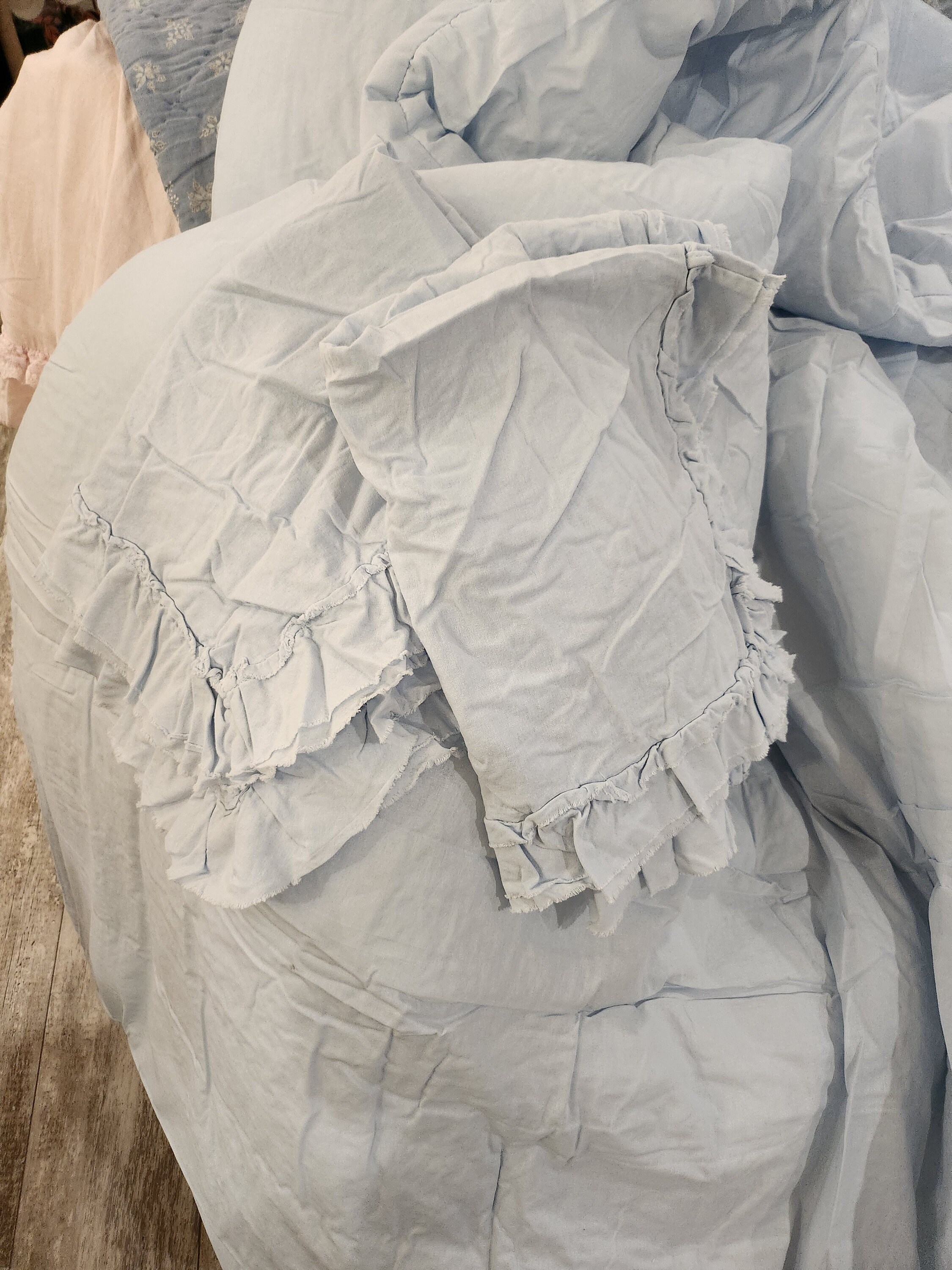 Brand New Baby Blue Queen Size Comforter With Two Ruffle - Etsy