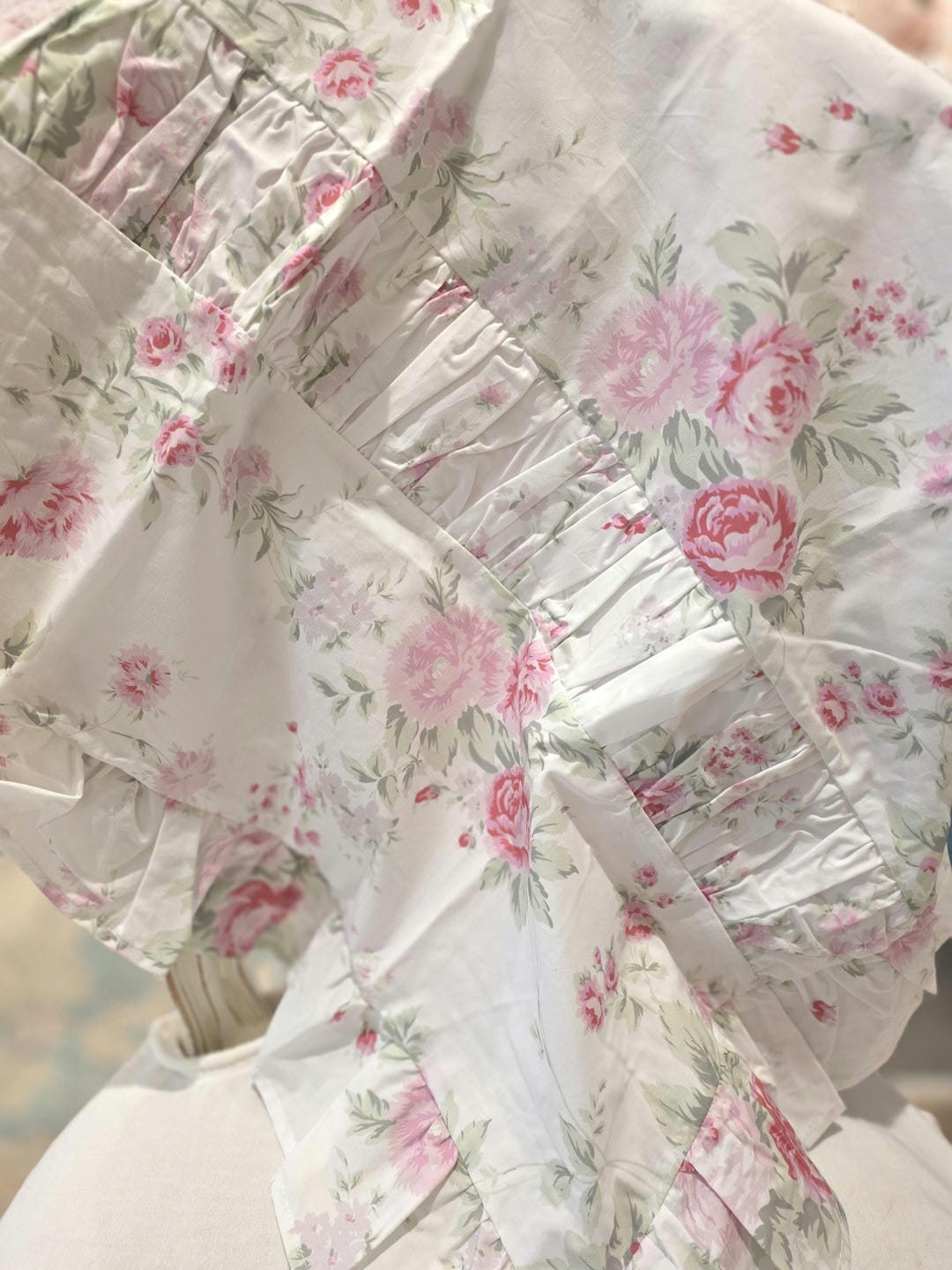 New Rare Retired Rachel Ashwell Euro Sham Ruffle Shabby Chic Pink ...