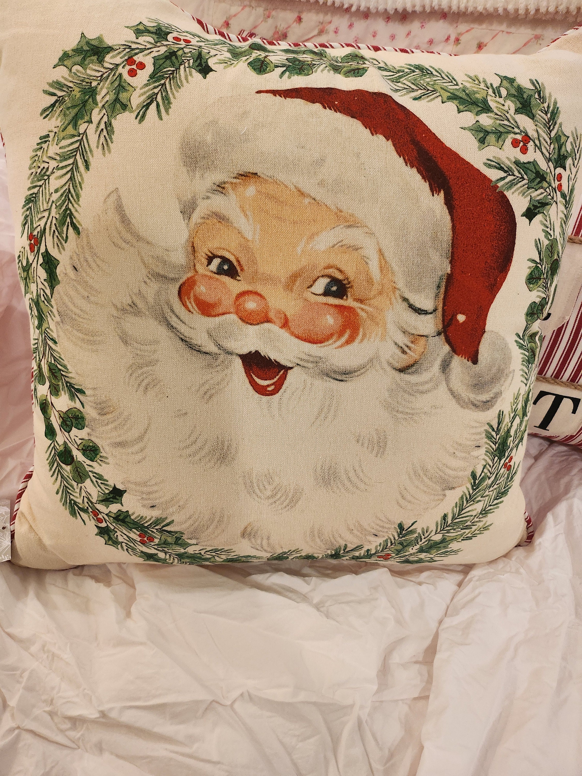 New Rachel Ashwell Stripped Santa Throw Pillow Christmas - Etsy