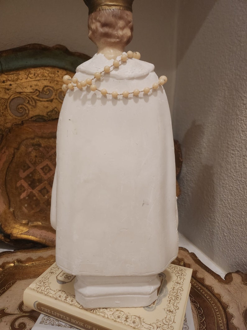 Vintage Plaster Infant of Prague Religous Statue With Rosary - Etsy
