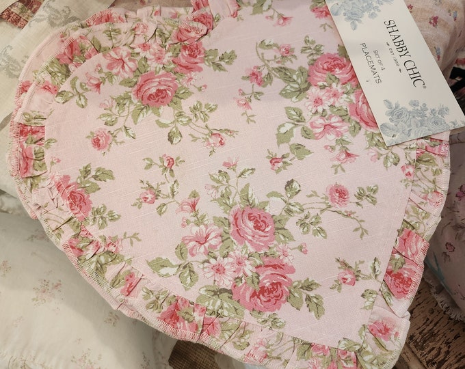 New Set of Four Shabby Chic Placemats Perfect Pink Floral Rachel ...