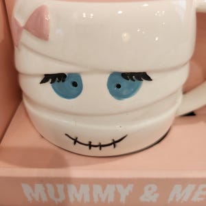 Halloween Mummy Coffee Mug Set - Pink Holiday Beverage Cups - Etsy