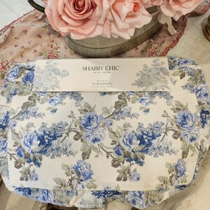 New Set of Four Shabby Chic Blue Floral Roses Flowers Placemats Kitchen ...