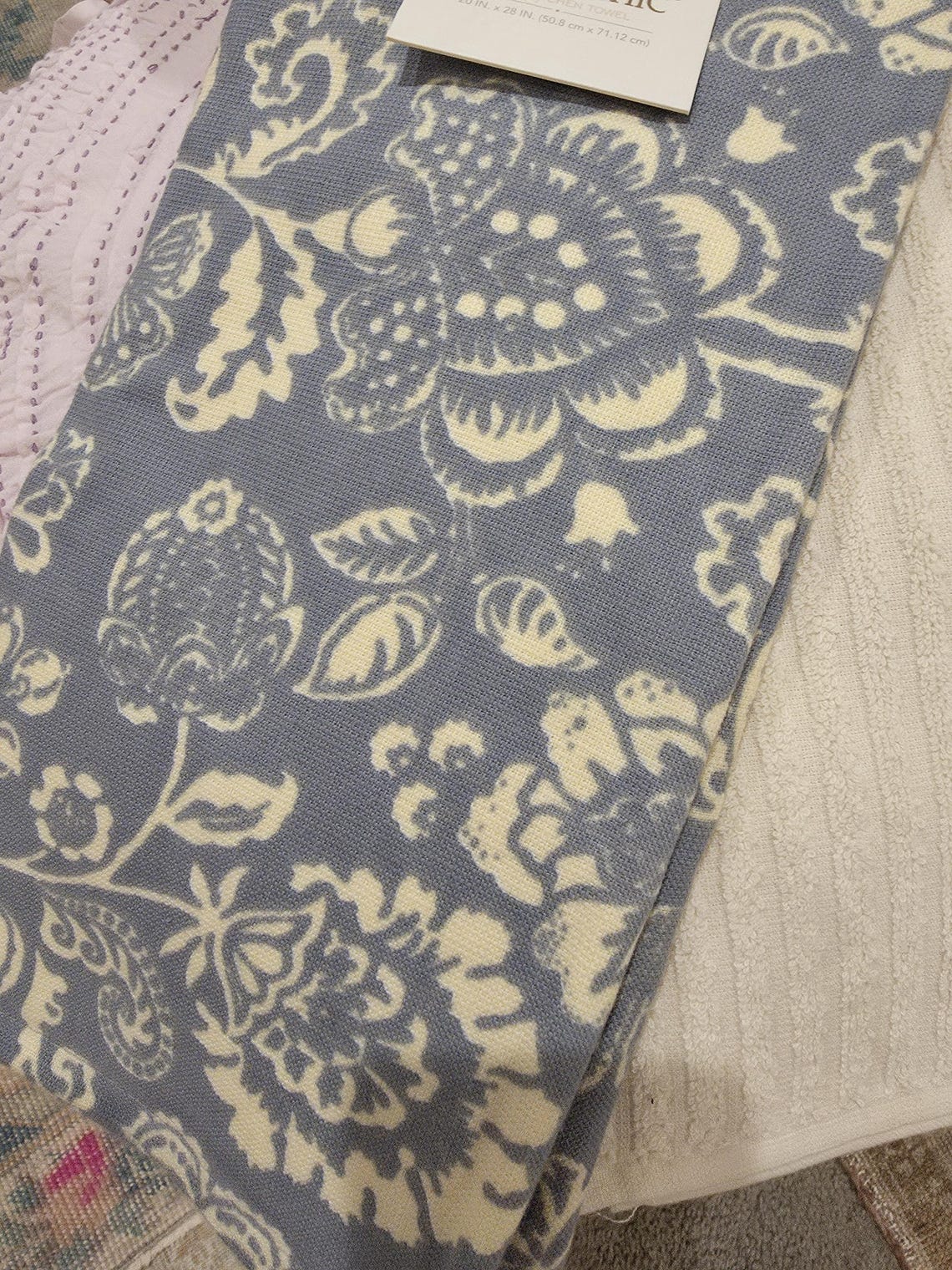 Set Three Shabby Chic Kitchen Towels Blue Antique White Rachel Ashwell ...