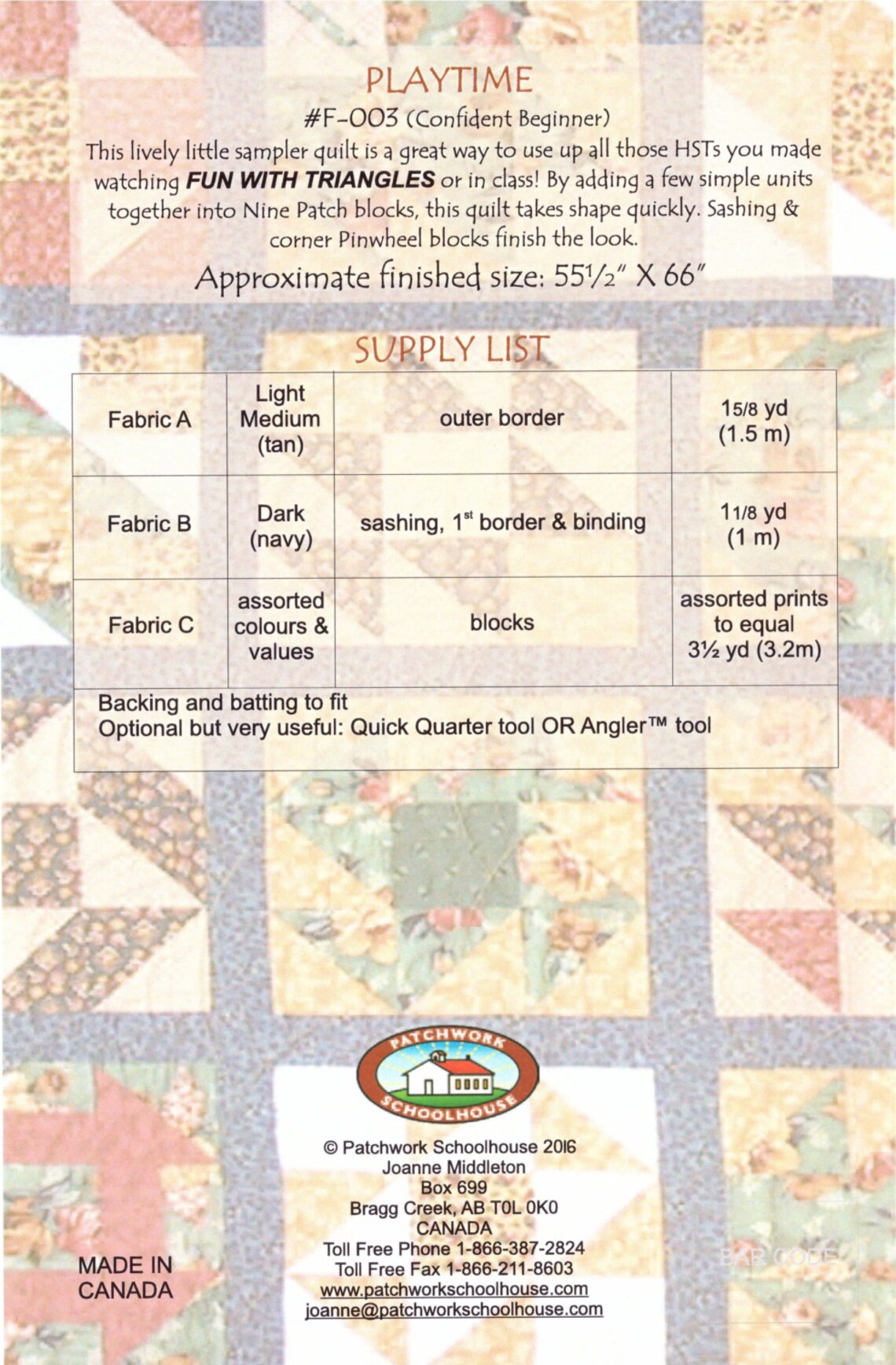 Sampler Quilt Pattern Playtime:varied Quilting Blocks Make a | Etsy