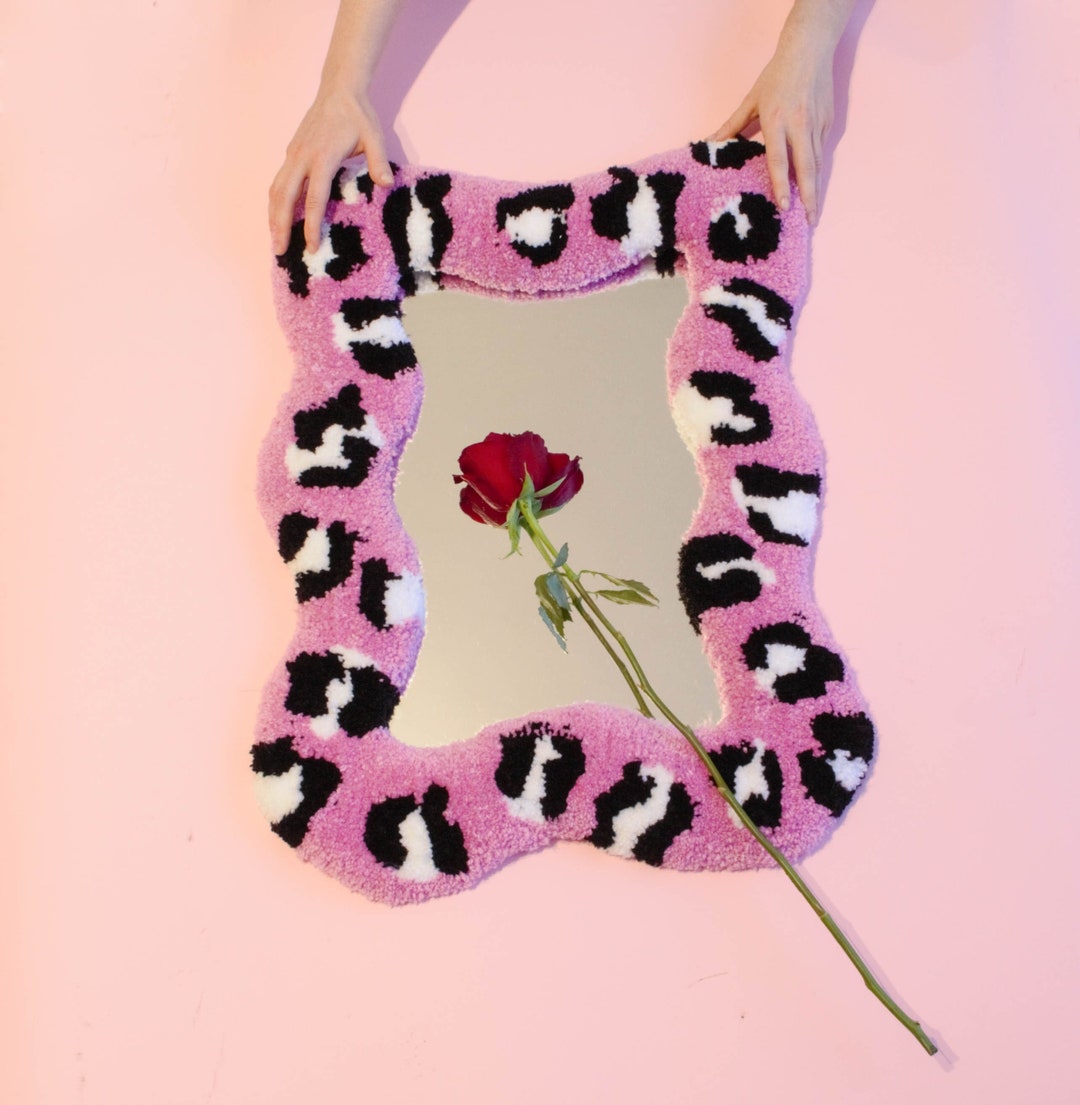 Tufted Mirror Tufting Art Tufted Mirror Flower Textile - Etsy