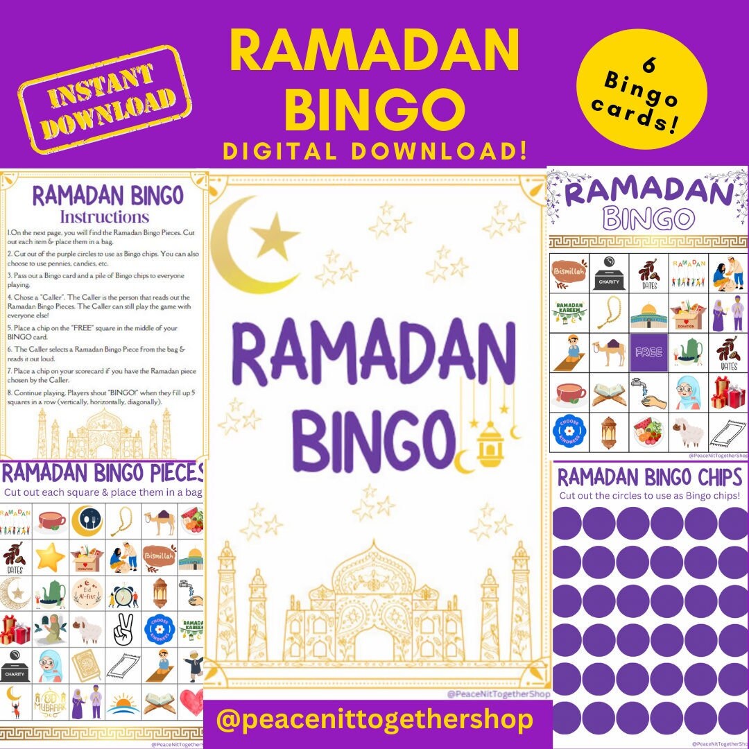 Ramadan Bingo Printable Bingo Game Ramadan Game Download World Holidays ...