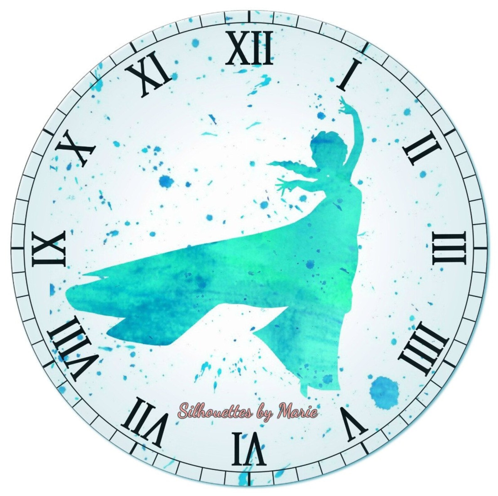 Elsa Watercolor Clock - Etsy