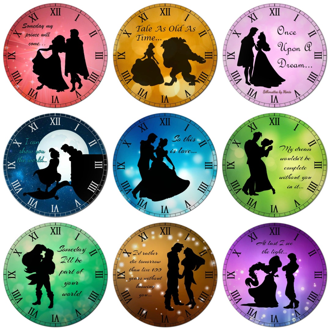 Disney Couples Quotes Clock - Etsy