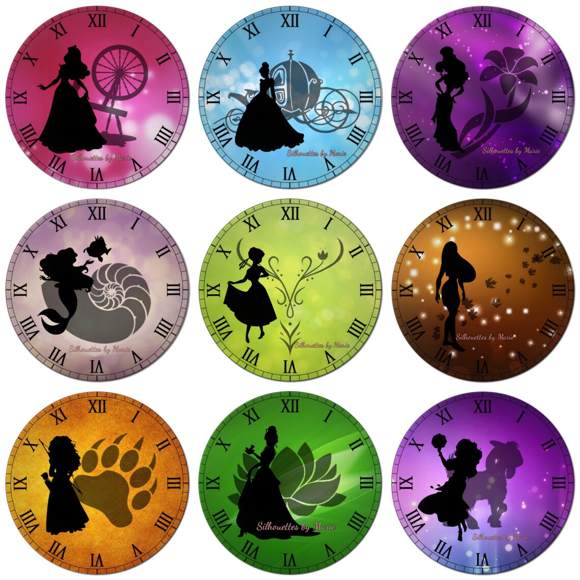 Disney Princess Clocks - Etsy