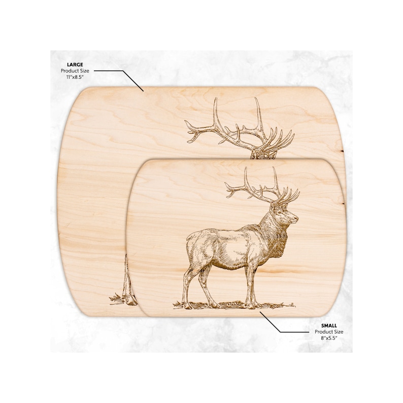 Elk Cutting Board Small/large Maple/walnut Alaska Canada Wildlife Gift ...