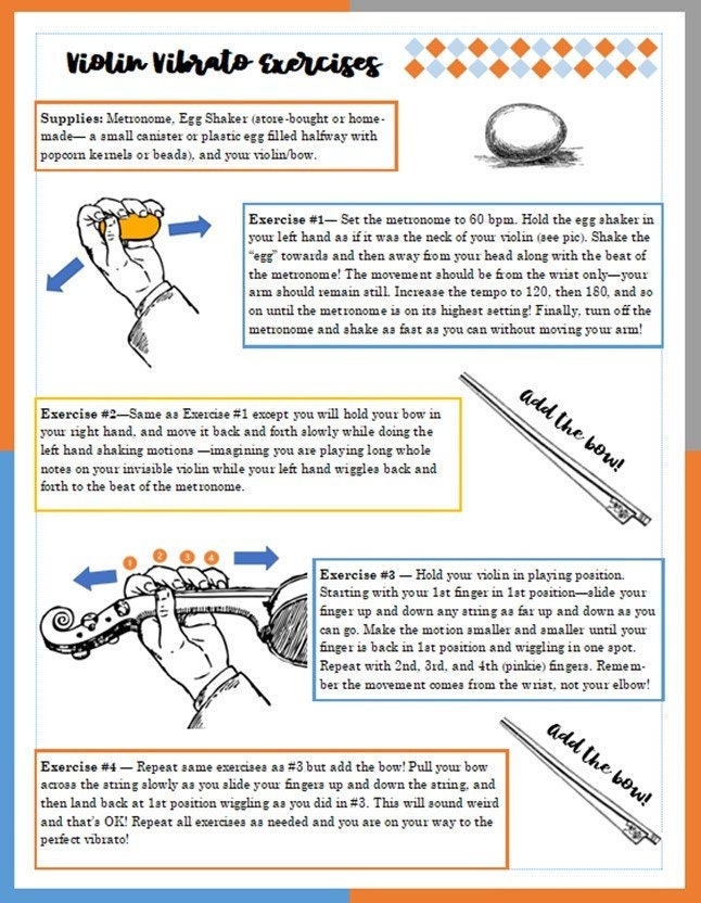 Violin Vibrato Exercises, Violinist Vibrato Helper, Music Lesson Plan ...