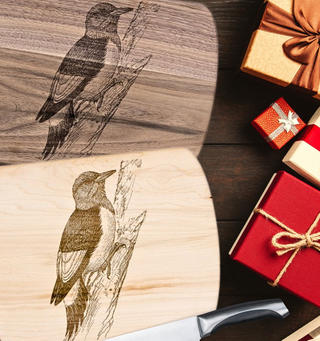 Red-headed Woodpecker Cutting Board Small/large Walnut/maple Cabin ...