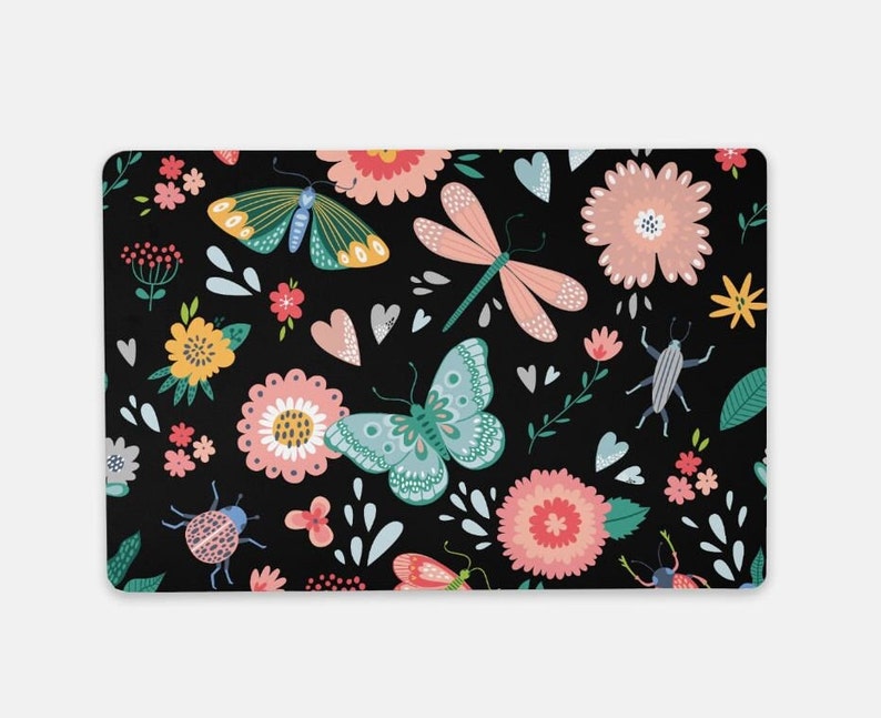 Desk Mat Butterflies & Flowers Dark Cottagecore 18x12 Office Cubicle ...