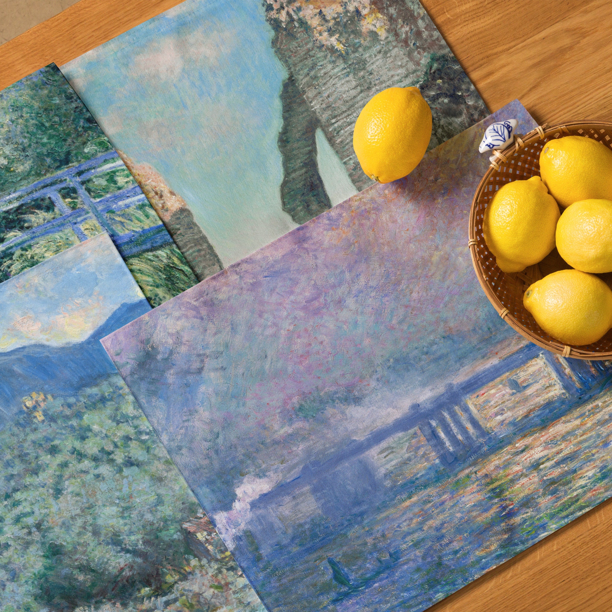 Claude Monet Placemats set of 4 French Impressionist Elegant Table ...
