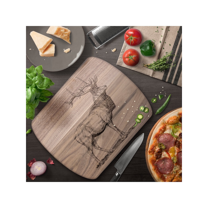 Elk Cutting Board Small/large Maple/walnut Alaska Canada Wildlife Gift ...
