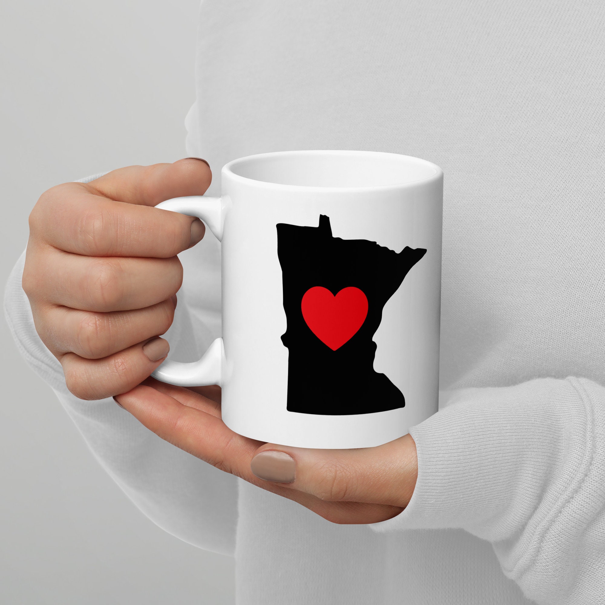 Love Minnesota Loon & State Map With Heart Design 11 Oz Coffee Mug/cup ...