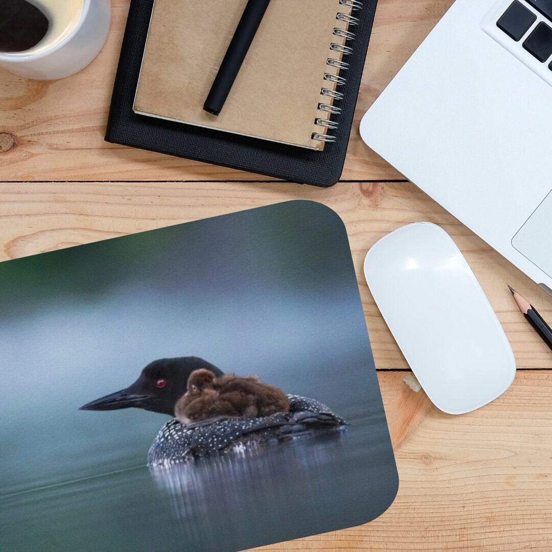 Common Loon & Baby - Nature-inspired Mouse Pad - Minnesota Love Office ...