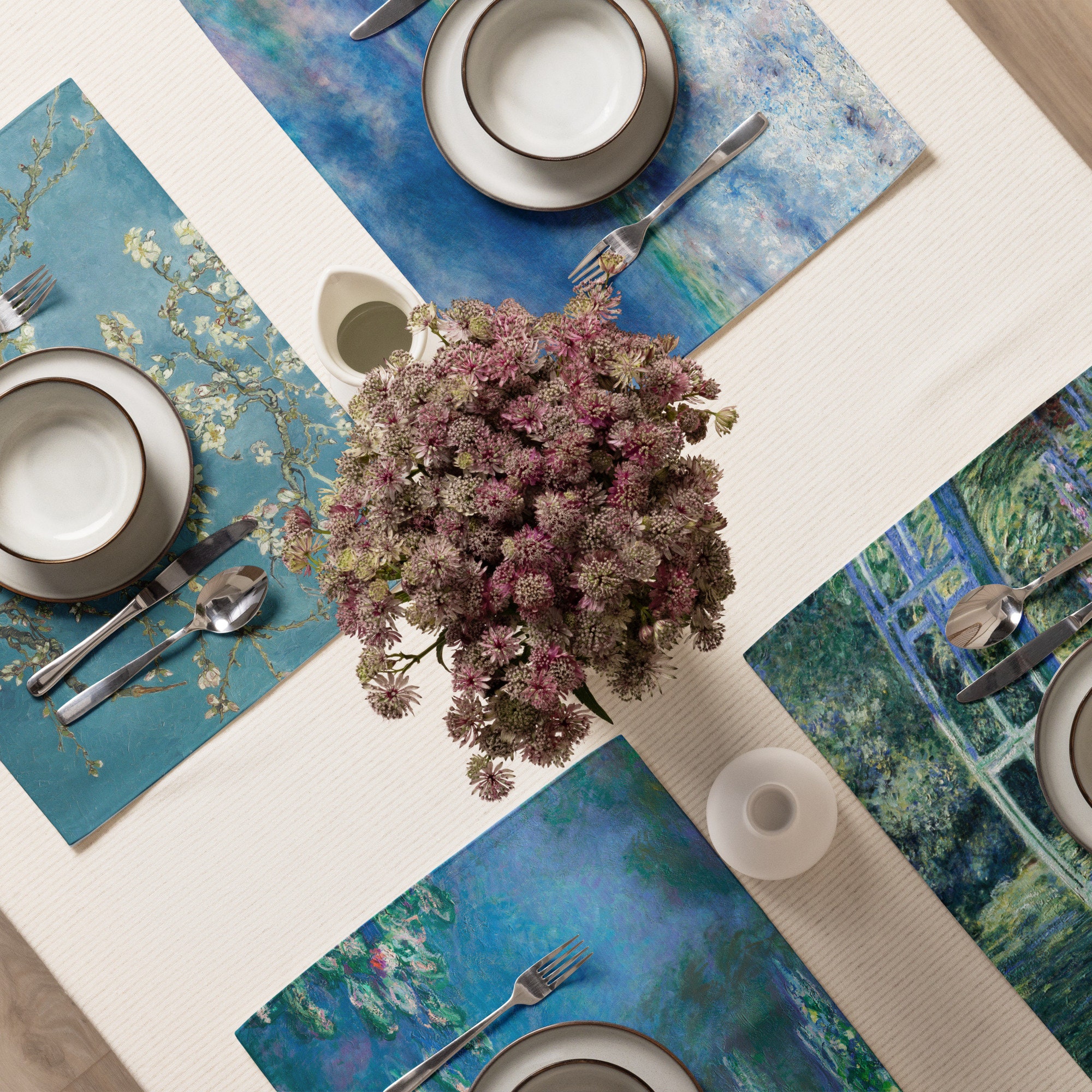 Impressionist Blues - Placemat (set of 4) Renoir, Van Gogh, Monet ...
