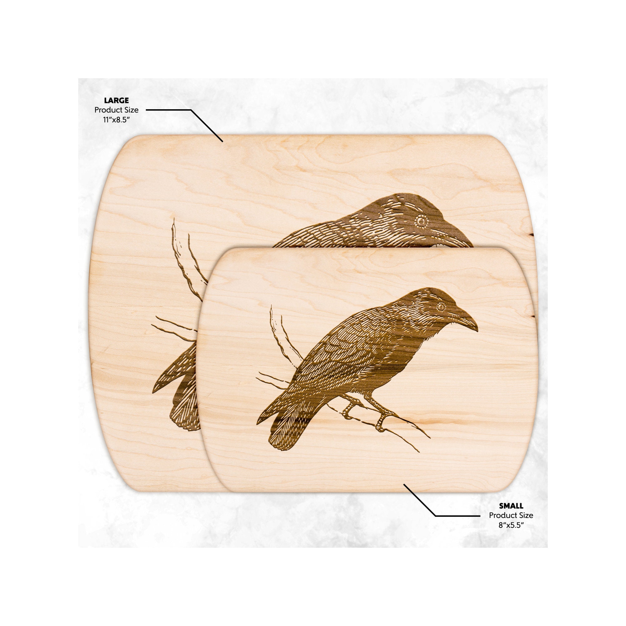 Raven - Bird - Cutting Board Small/large Walnut or Maple - Goth Kitchen ...