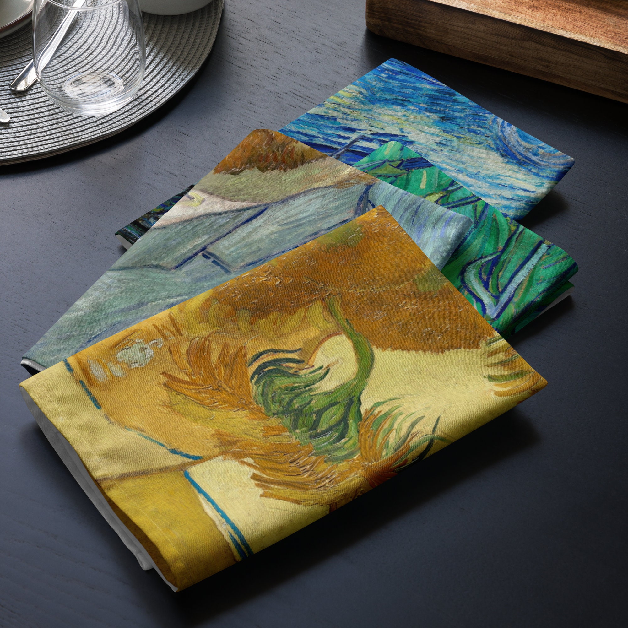 Vincent Van Gogh Cloth Napkin Set of 4 20x20 Impressionist Table Decor ...