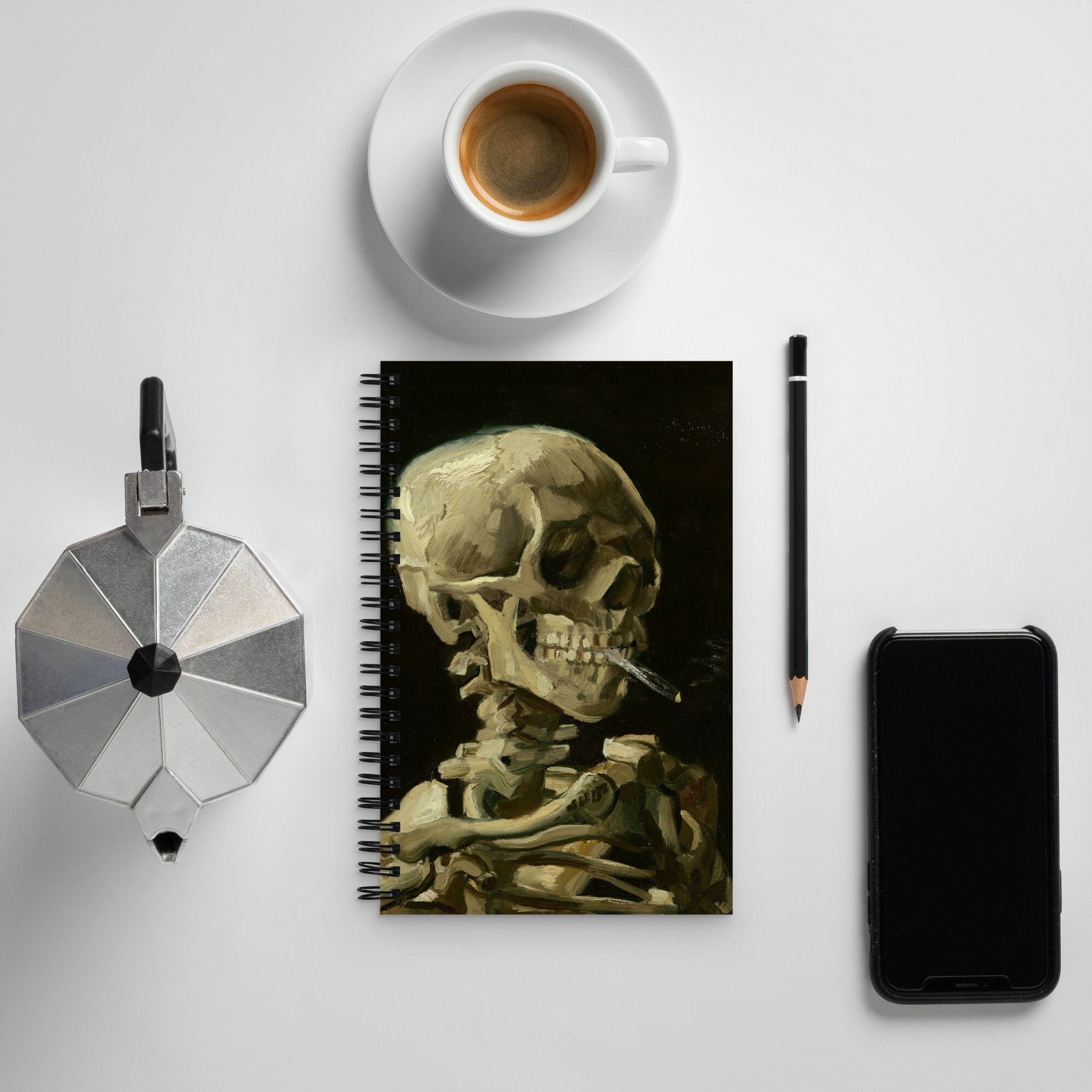 Van Gogh "skull of a Skeleton" - Art-inspired Spiral Notebook Goth ...