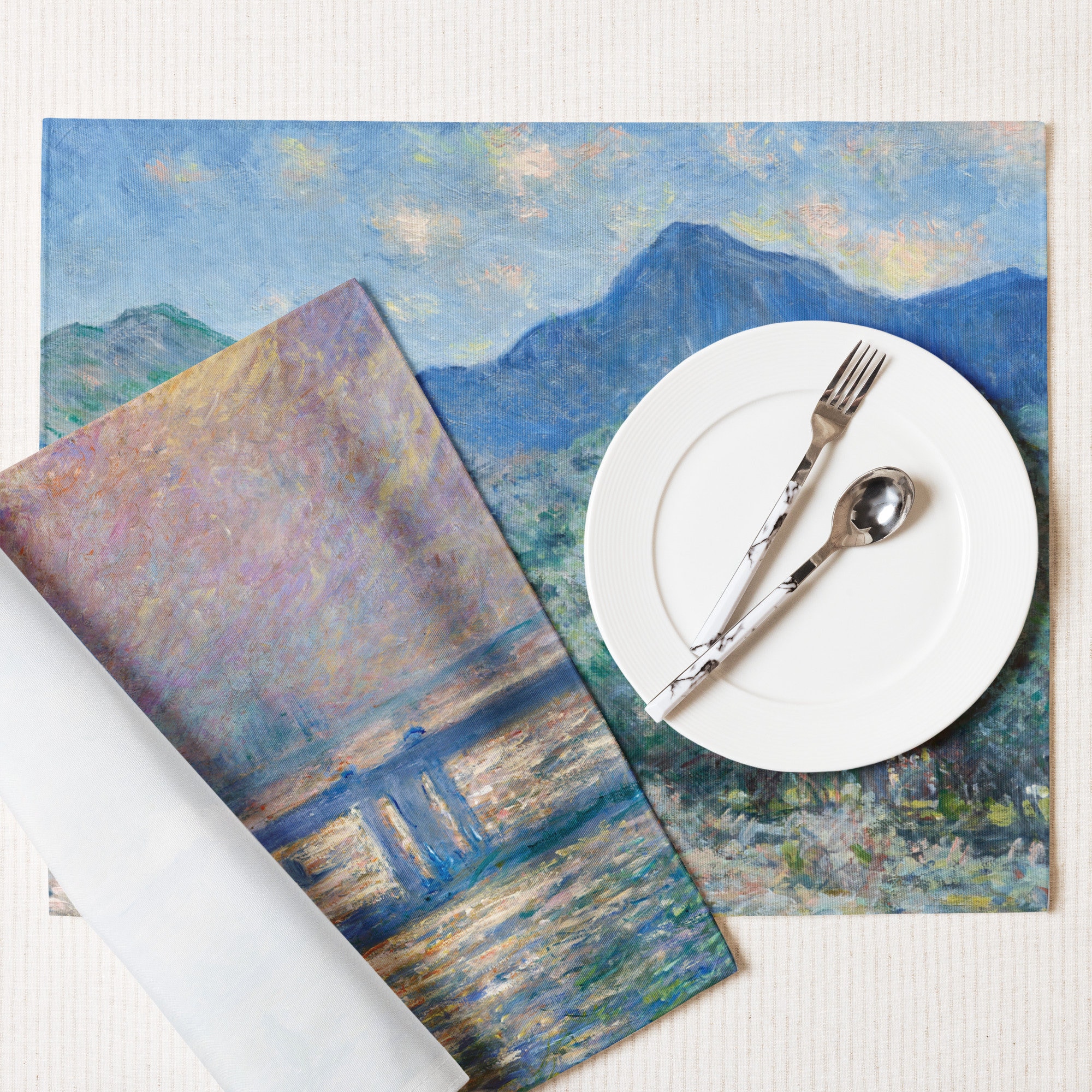 Claude Monet Placemats set of 4 French Impressionist Elegant Table ...