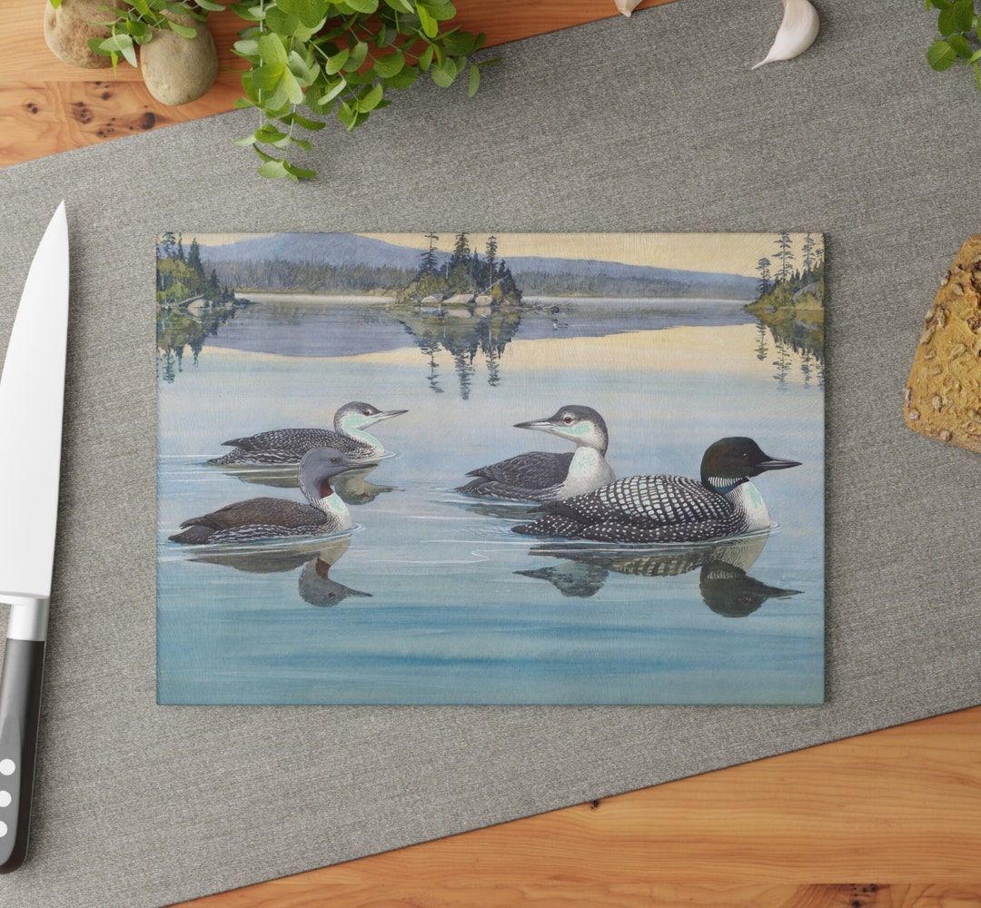 Loons - Nature-inspired Glass Cutting Board (2 Sizes) Louis Agassiz ...