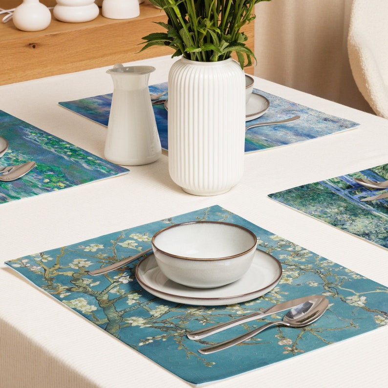 Impressionist Blues - Placemat (set of 4) Renoir, Van Gogh, Monet ...