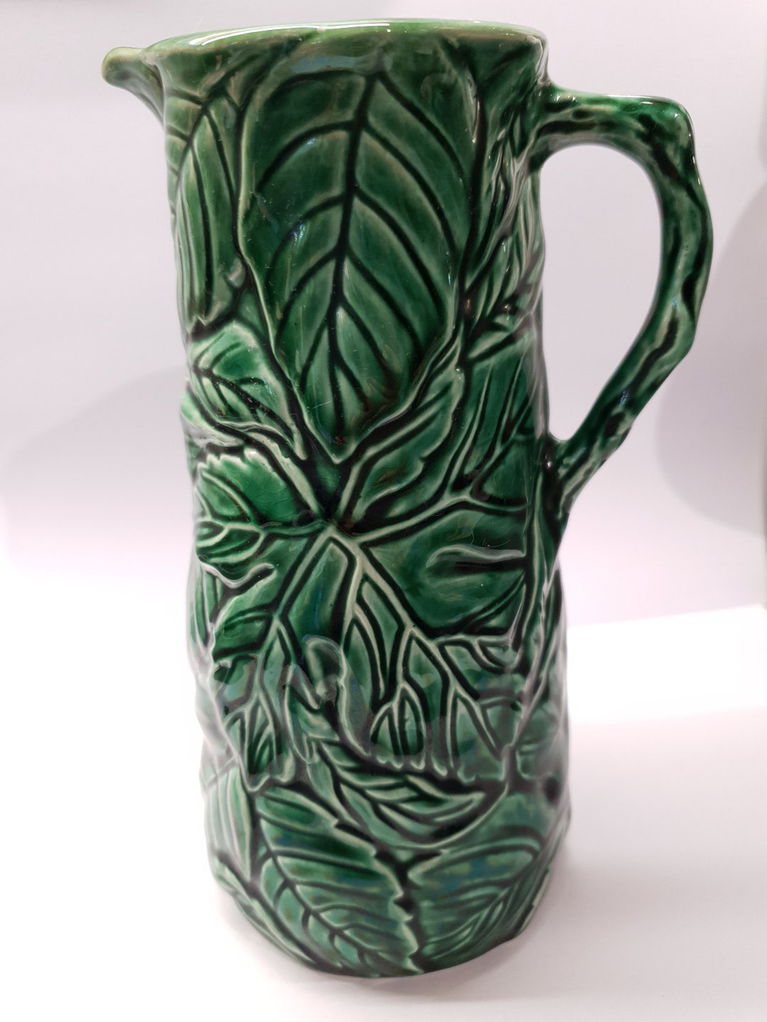 Vintage Sylvac Green Leaves Pitcher - Etsy UK