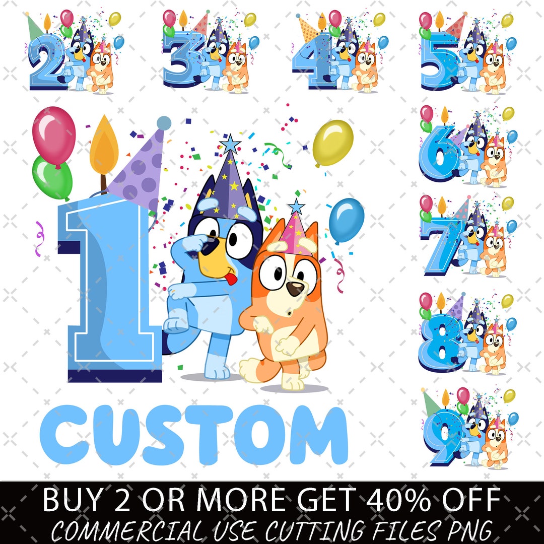 Custom Bluey Bingo Birthday PNG, My Birthday Png, Birthday Party Png ...